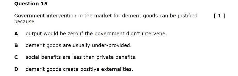 Solved Government intervention in the market for demerit | Chegg.com