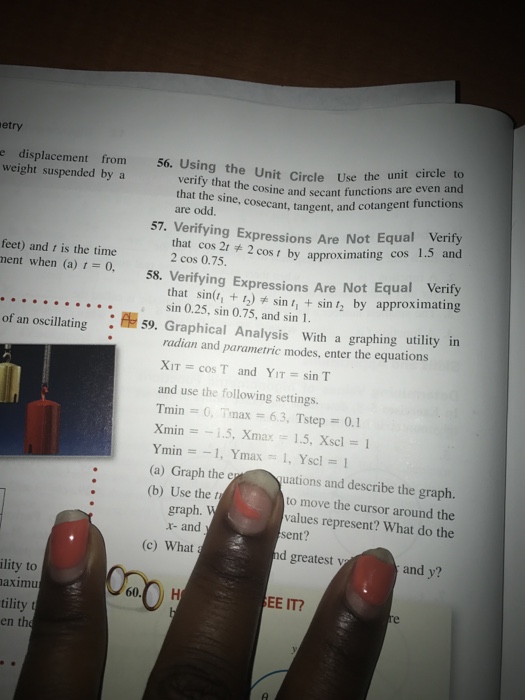 Solved Using the Unit Circle Use the unit circle to verify | Chegg.com