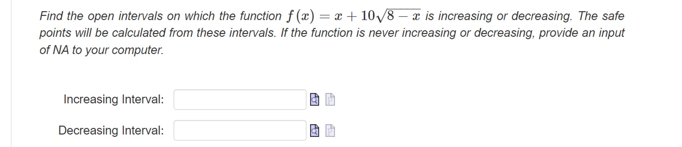 Solved Find The Open Intervals On Which The Function
