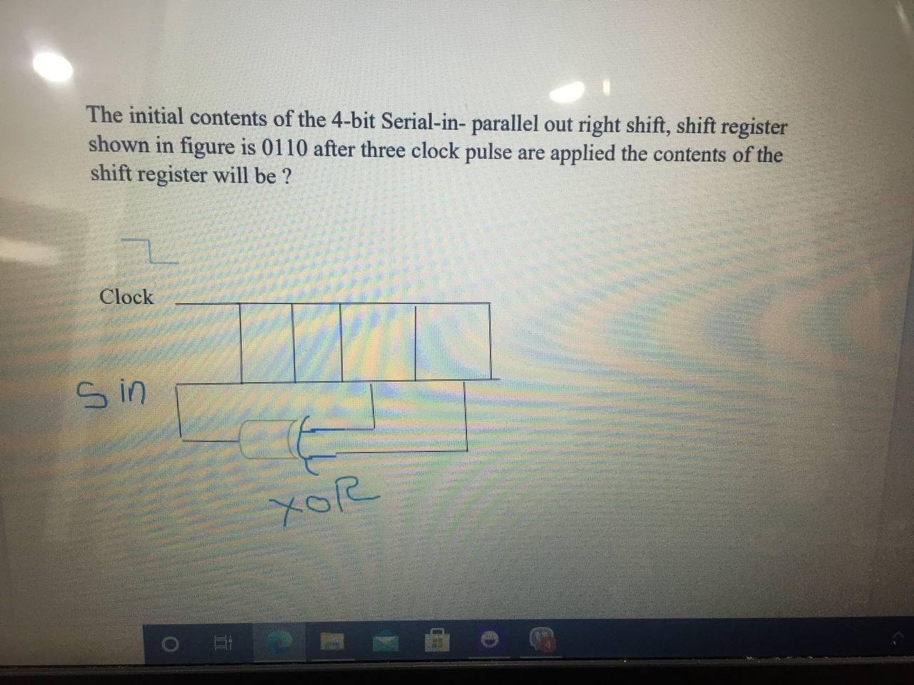 Solved The initial contents of the 4-bit Serial-in- parallel | Chegg.com