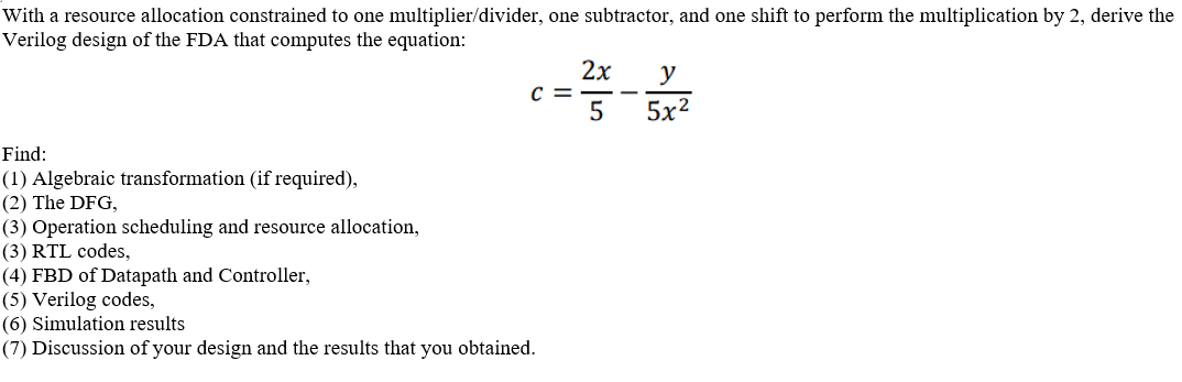Solved With a resource allocation constrained to one | Chegg.com