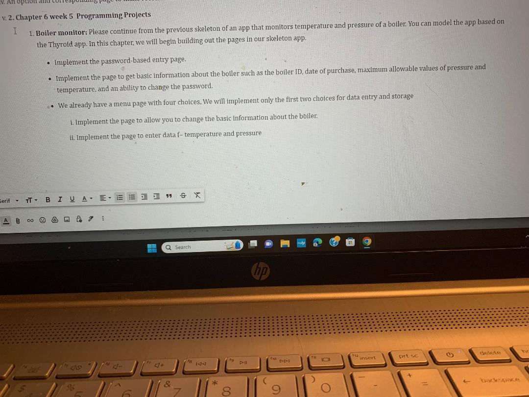 Solved v. 2. Chapter 6 week 5 Programming Projects 1. Boiler | Chegg.com