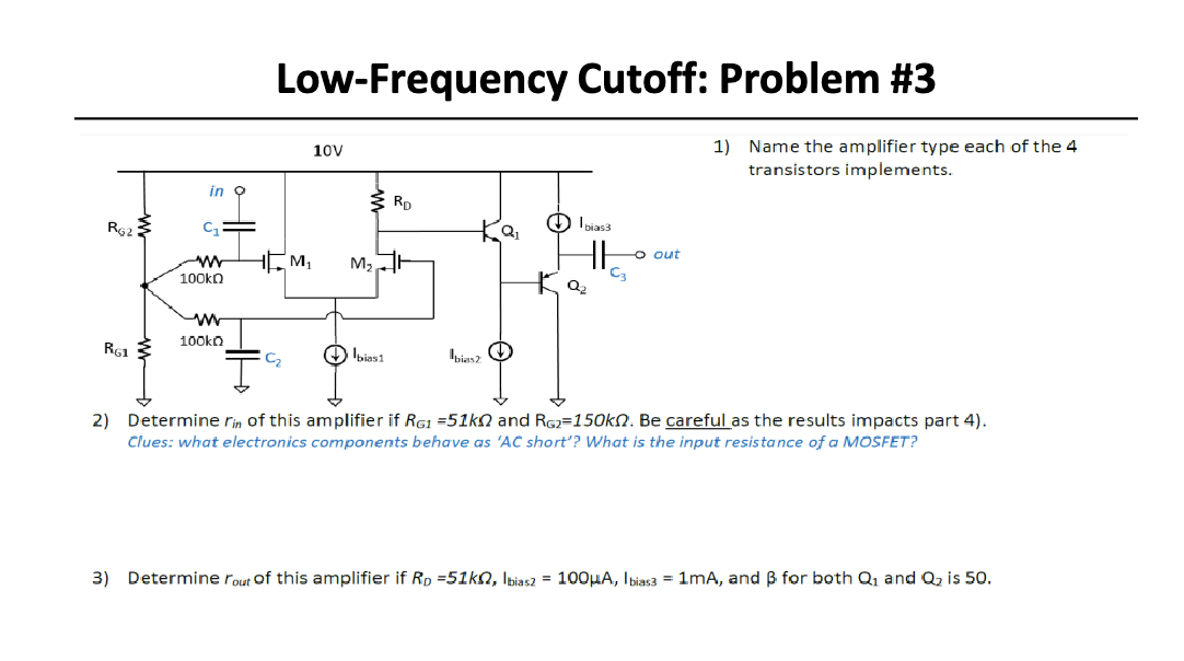 Solved Low-Frequency Cutoff: Problem \#3 1) Name the | Chegg.com
