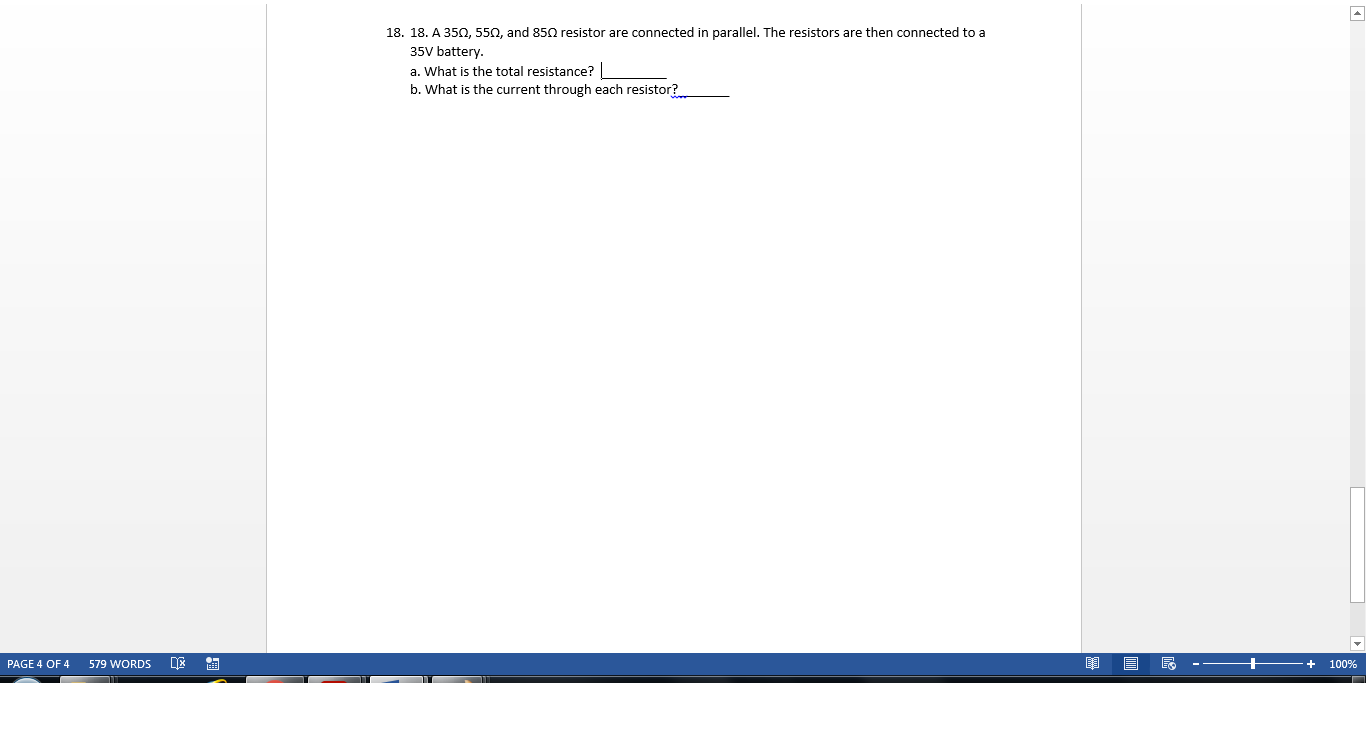Solved 18. 18. A 350, 550, and 850 resistor are connected in | Chegg.com