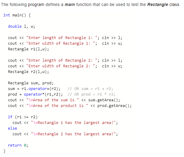 Solved Write the definition of a class Rectangle containing: | Chegg.com