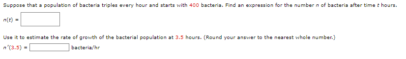 Solved Suppose that a population of bacteria triples every | Chegg.com