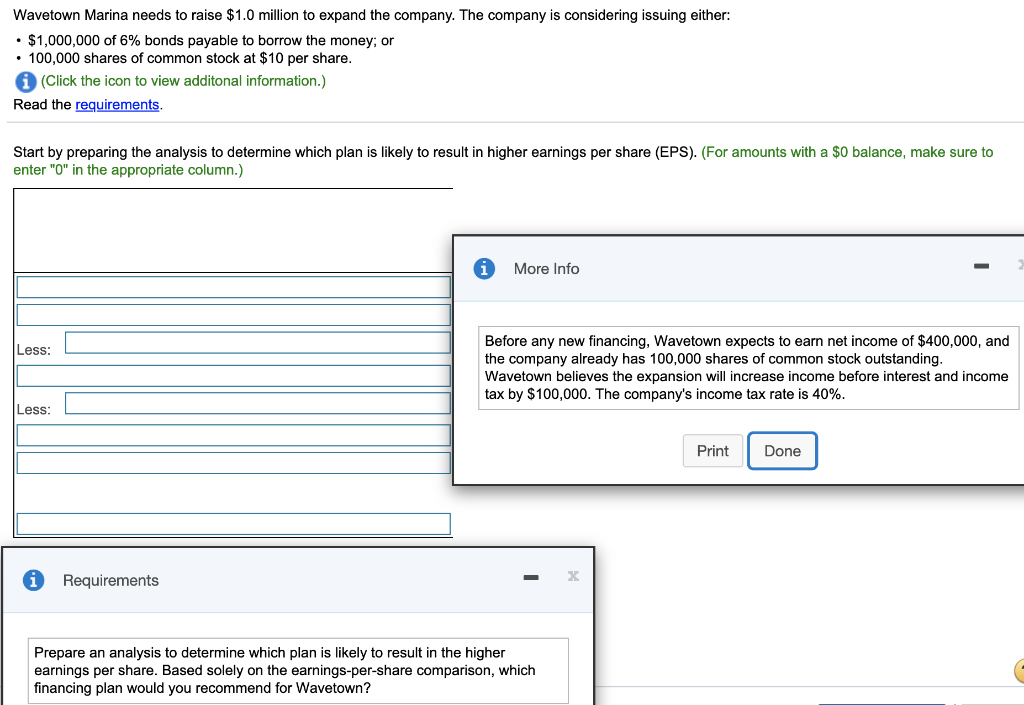 Solved Wavetown Marina needs to raise $1.0 million to expand | Chegg.com