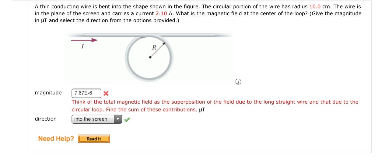 Solved A thin conducting wire is bent into the shape shown | Chegg.com