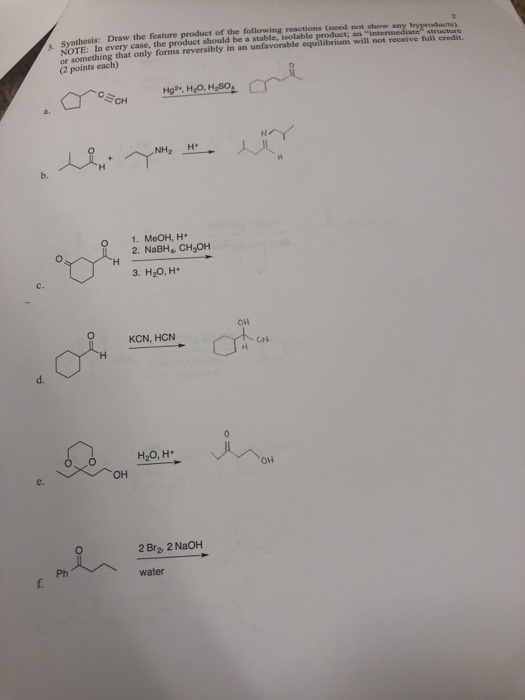Solved Synthesis: Draw the feature product of the following | Chegg.com