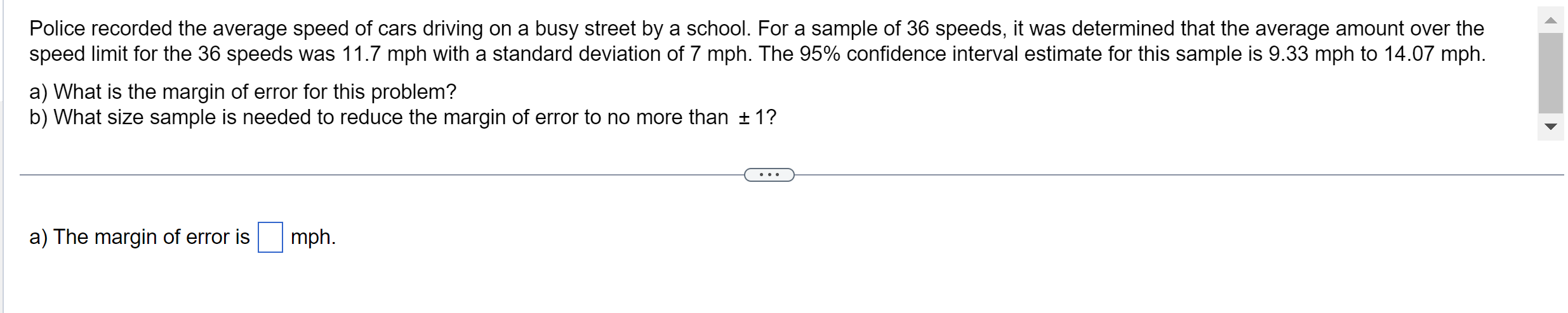 Solved Police recorded the average speed of cars driving on | Chegg.com