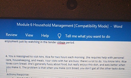 Solved Module 6 Household Management Compatibility Mode] - | Chegg.com