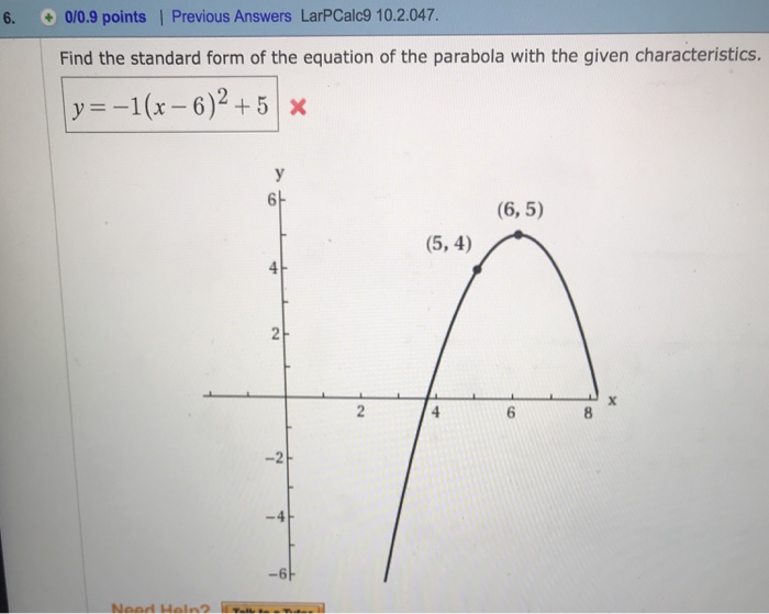 Solved 6.?0/0.9 points | Previous Answers LarPCalc9 | Chegg.com Solved 6.?0/0.9 points | Previous Answers LarPCalc9 | Chegg.com