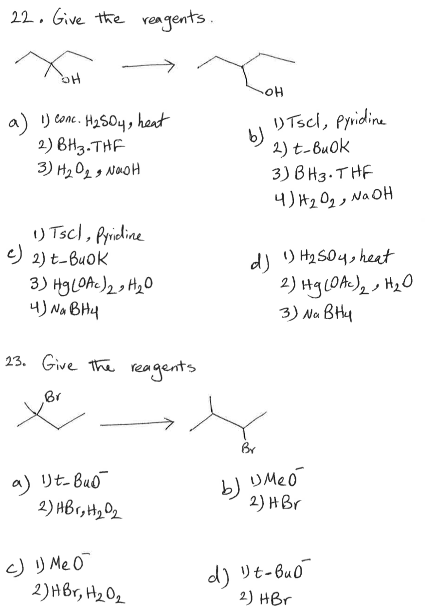Solved 22. Give the reagents. OH a) 1) conc. H2SO4, heat 2) | Chegg.com