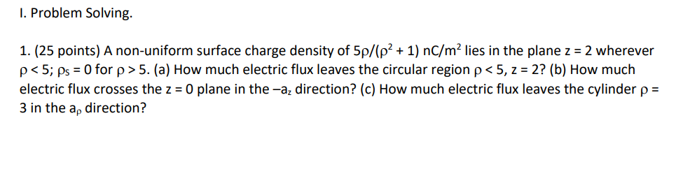Solved I. Problem Solving. 1. (25 points) A non-uniform | Chegg.com