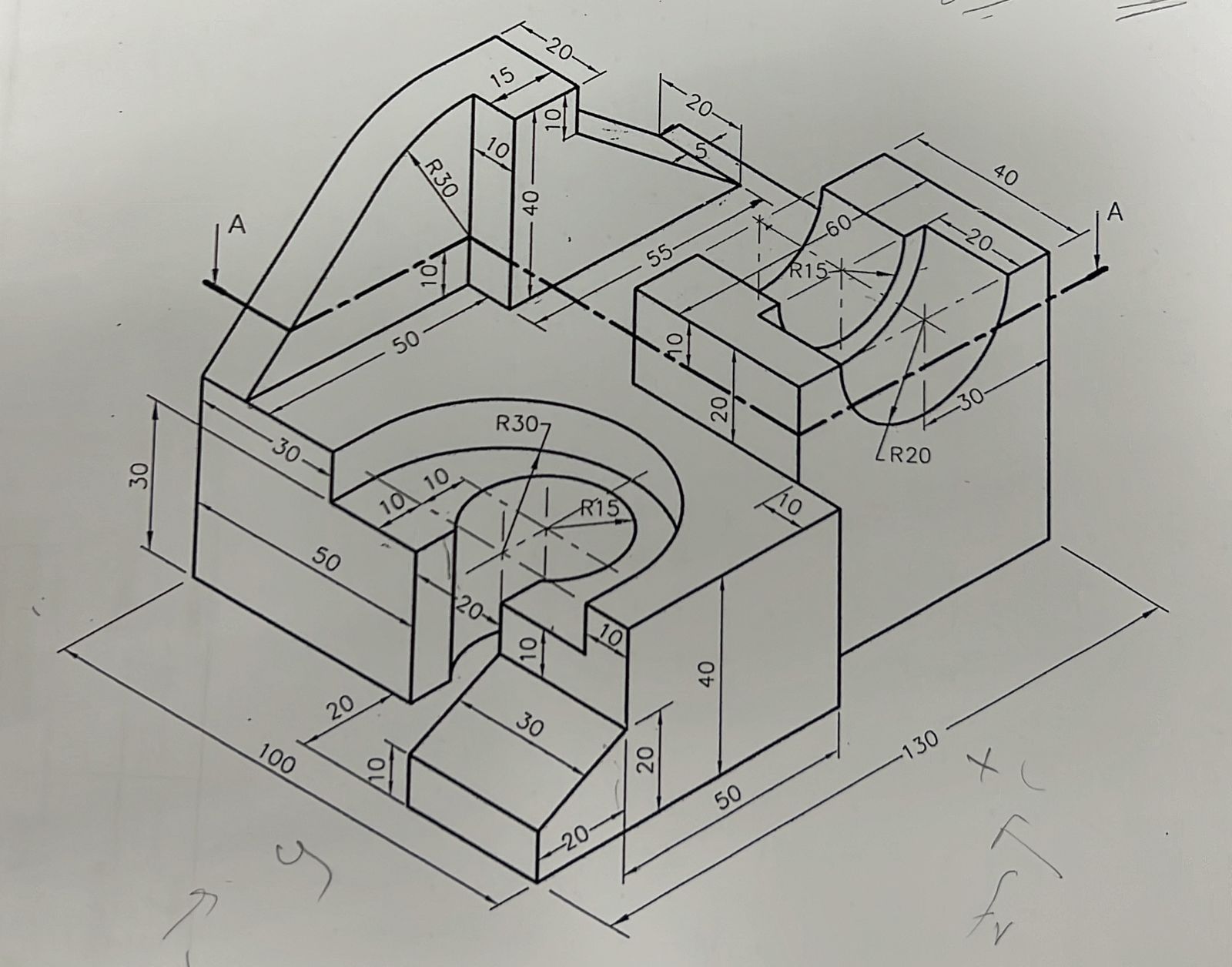 Solved Given the isometric drawing draw the following views | Chegg.com