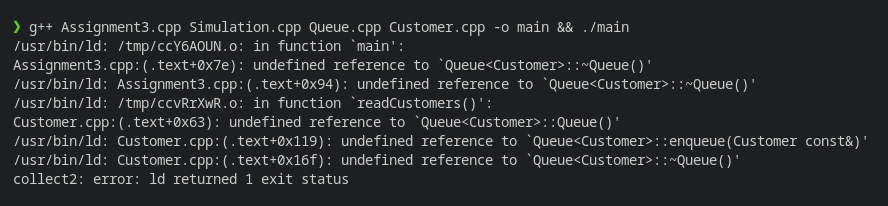Solved \#include "Customer.hpp" \#include "Queue. hpp" | Chegg.com