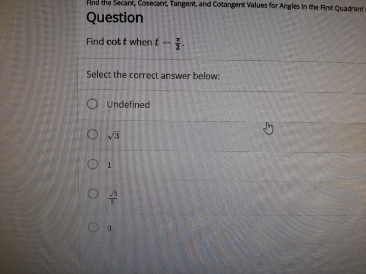 Solved Find the Secant, Cosecant, Tangent, and Cotangent | Chegg.com