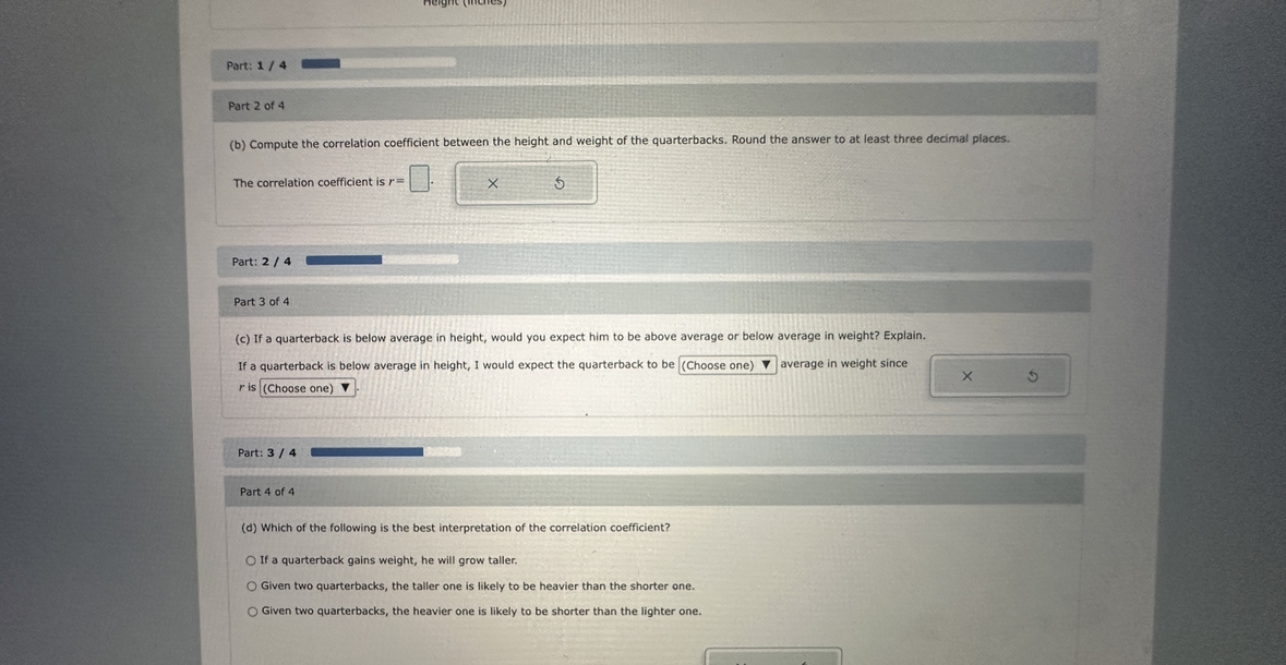 Solved (a) Construct a scatterplot of the weight (y) versus | Chegg.com