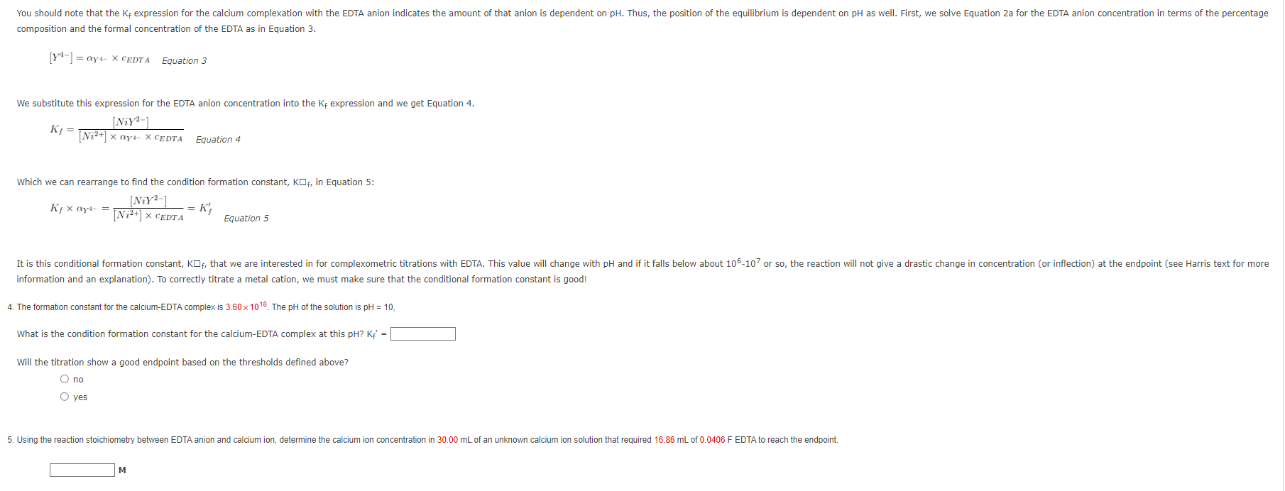Solved composition and the formal concentration of the EDTA | Chegg.com