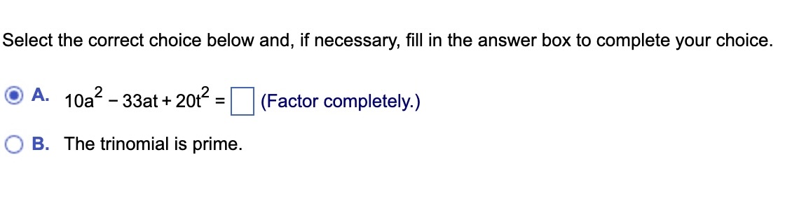 Solved Select the correct choice below and, if necessary, | Chegg.com