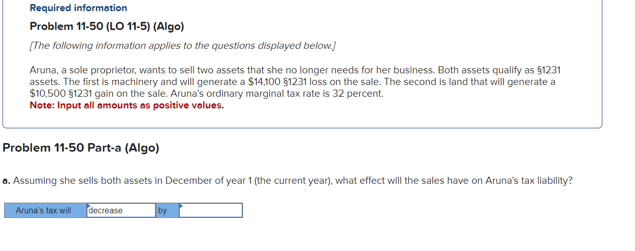 Solved Required informationProblem 11-50 (LO | Chegg.com