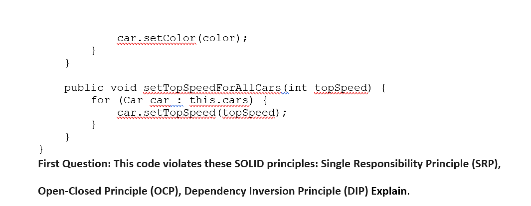Solved 1. Here is an example of Java code that violates | Chegg.com