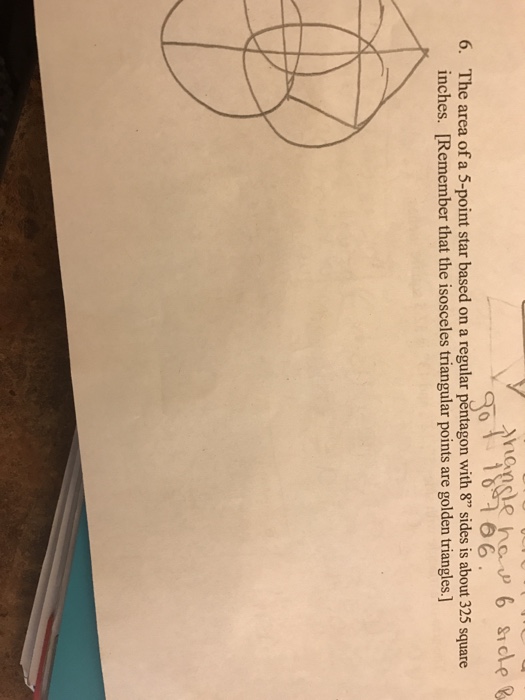 Solved The area of a 5-point star based on a regular | Chegg.com