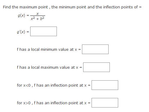 Solved Find the maximum point, the minimum point and the | Chegg.com