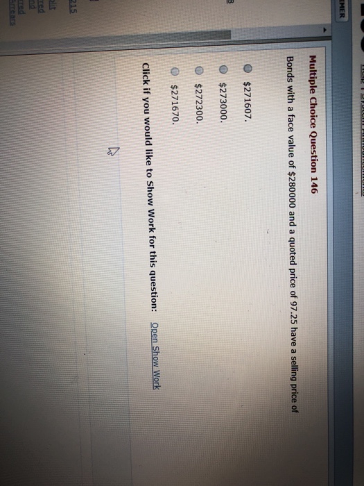Solved Multiple Choice Question 146 Bonds with a face value | Chegg.com