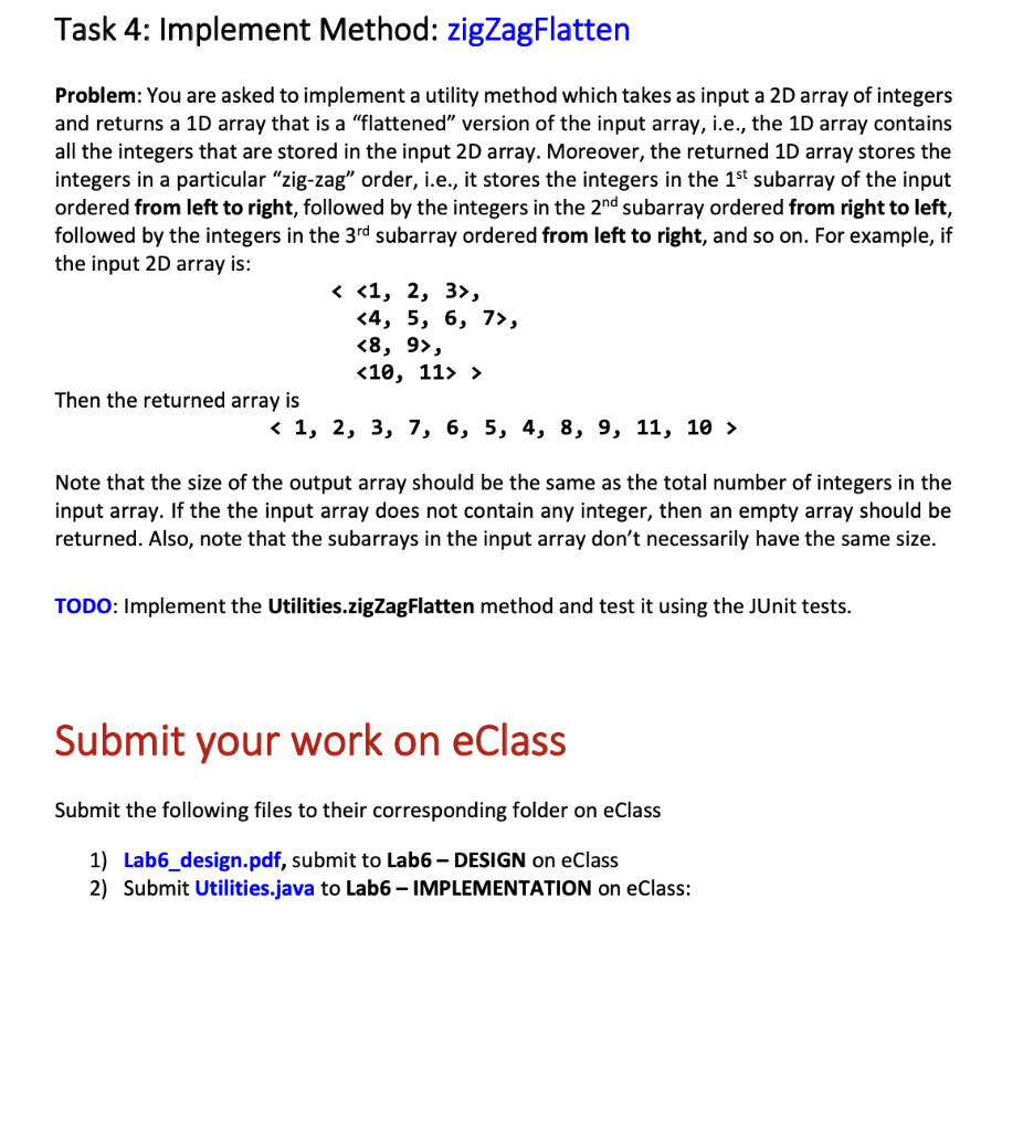 Solved Part Three: Lab Exercise Task 2: Implement Method: | Chegg.com