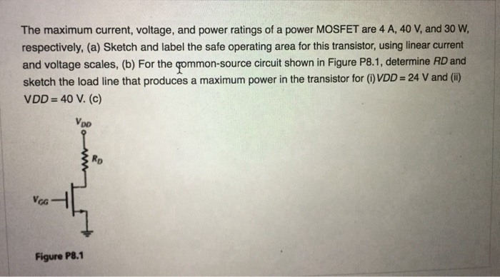 Solved The maximum current, voltage, and power ratings of a | Chegg.com