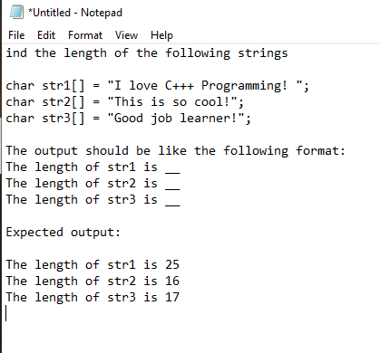 Solved *Untitled - Notepad File Edit Format View Help ind | Chegg.com