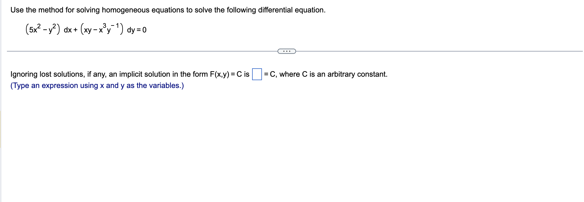 Solved Use the method for solving homogeneous equations to | Chegg.com