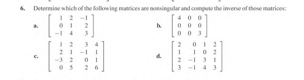 Solved Determine which of the following matrices are | Chegg.com
