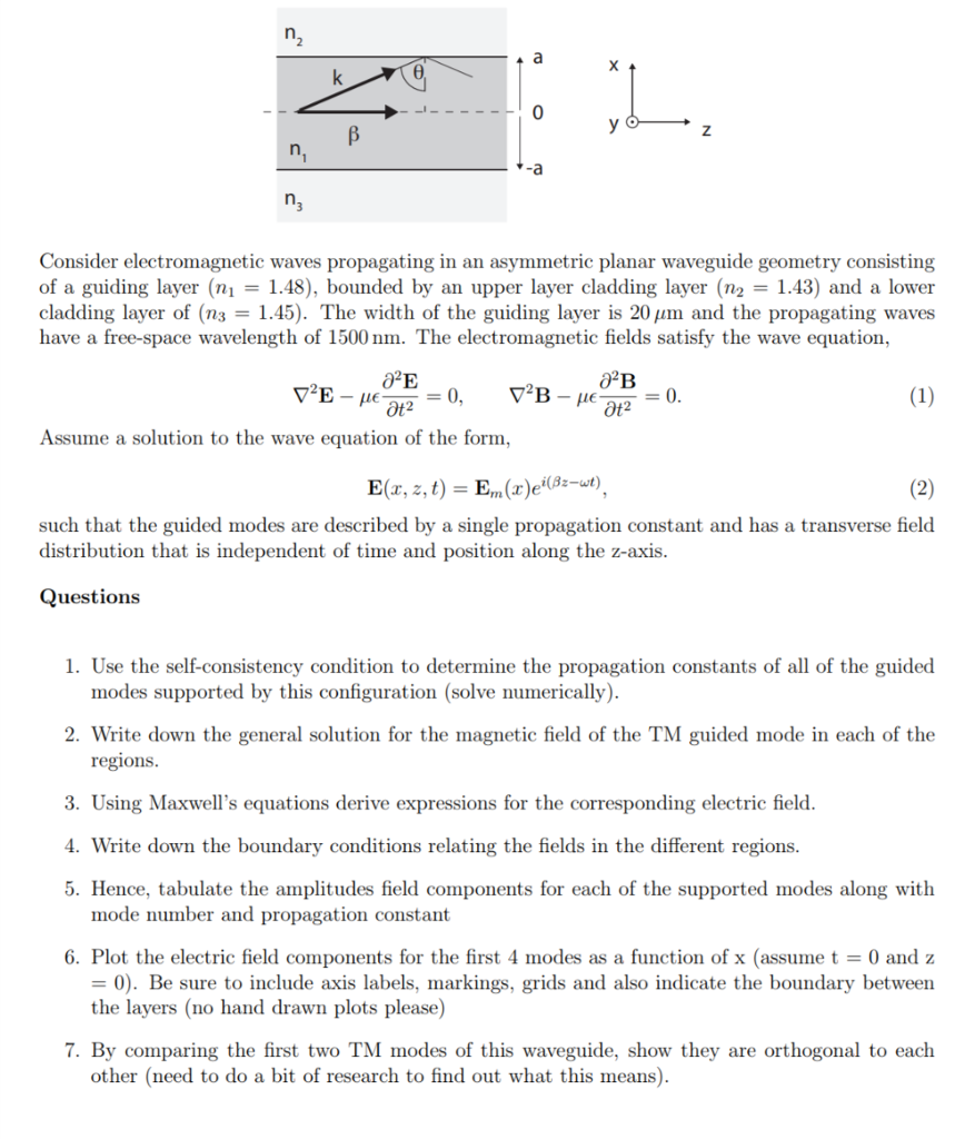 0 Consider electromagnetic waves propagating in an | Chegg.com