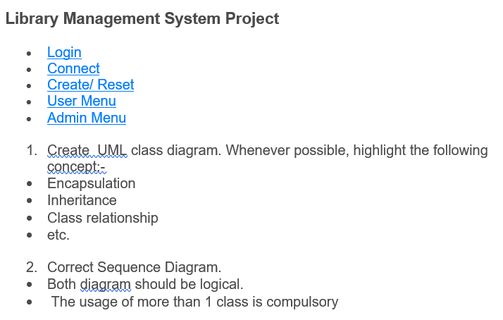 Solved Library Management System Project . Login Connect | Chegg.com