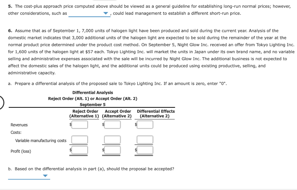 Solved Product Pricing using the Cost-Plus Approach Methods; | Chegg.com