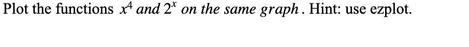 Solved Plot The Functions X4 And 2 On The Same Graph Hint 1070
