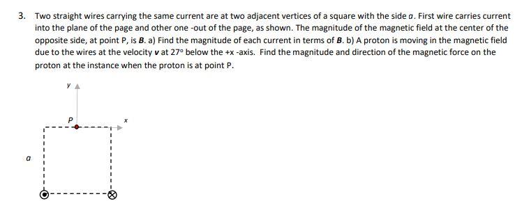 Solved Two straight wires carrying the same current are at | Chegg.com