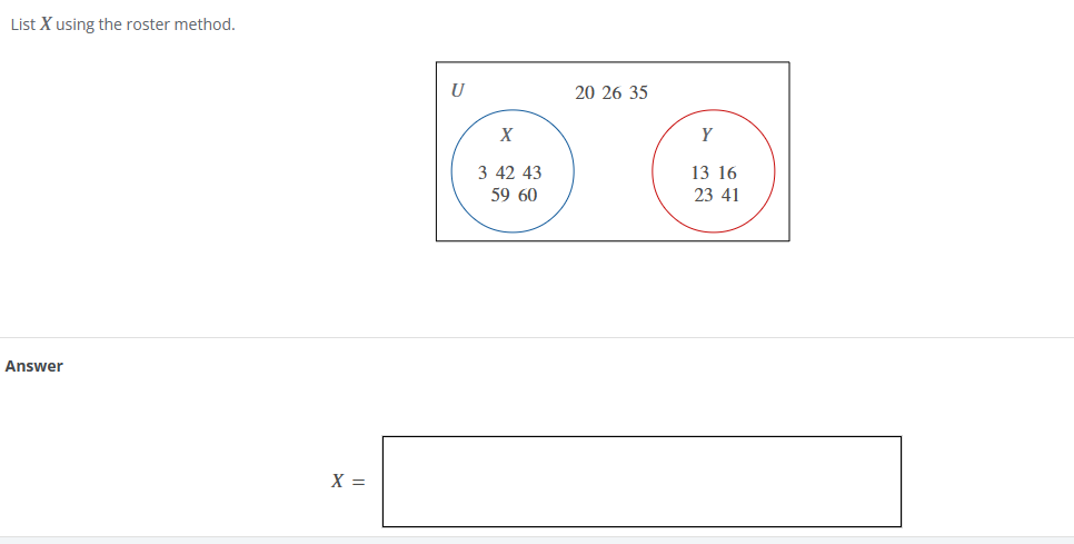 Solved List X using the roster method. | Chegg.com