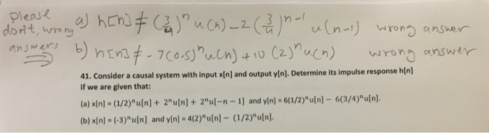 Solved Answers wrona answer 41. Consider a causal system | Chegg.com