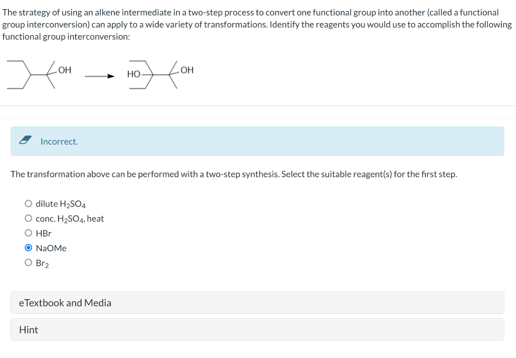 Solved The strategy of using an alkene intermediate in a | Chegg.com