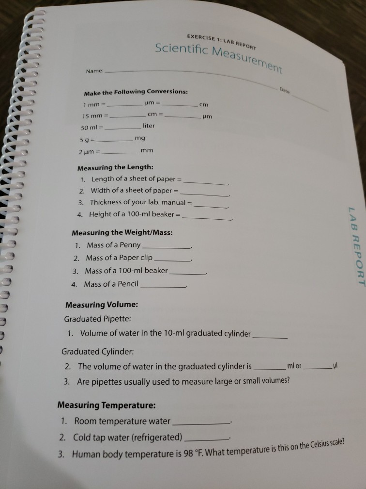 Solved NAME: DATE EXERCISE 1 Pre-Lab Questions Student: | Chegg.com