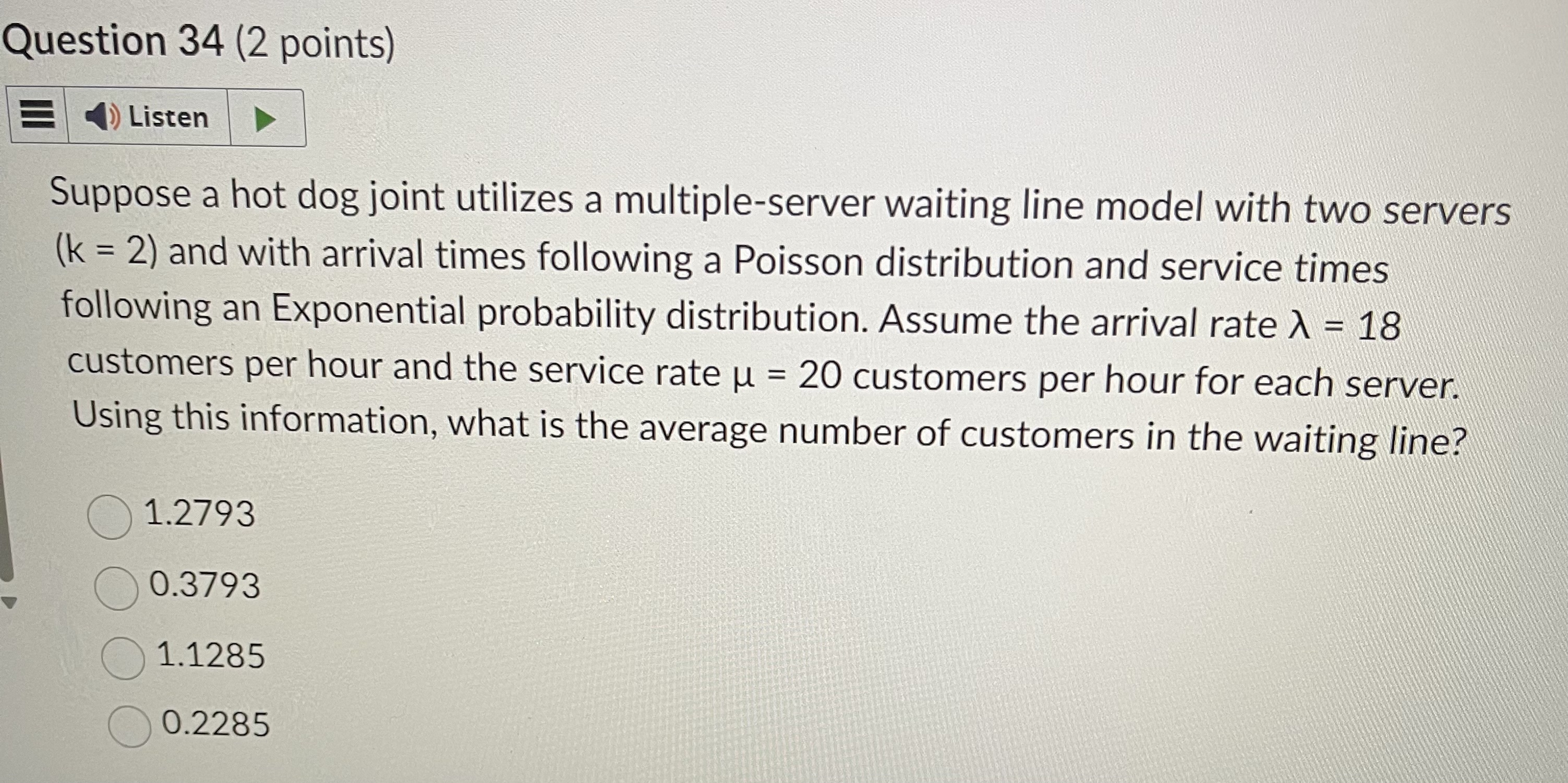 Solved Suppose a hot dog joint utilizes a multiple-server | Chegg.com