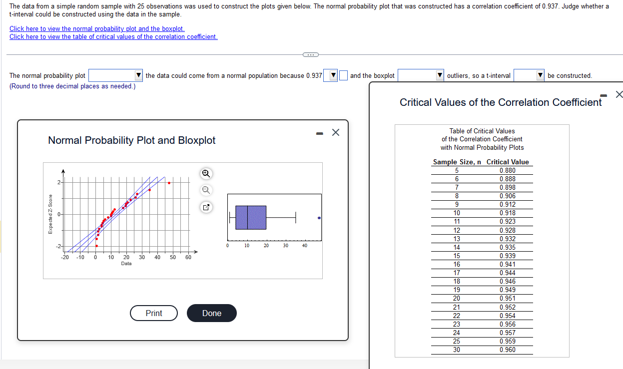 Solved t-interval could be constructed using the data in the | Chegg.com
