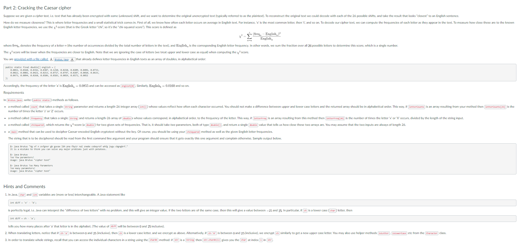 Solved Part 2: Cracking the Caesar cipher Suppose we are | Chegg.com