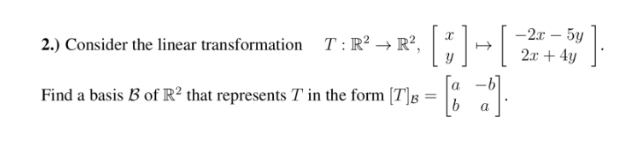 Solved 2.) Consider the linear transformation T:R2 + R2, | Chegg.com