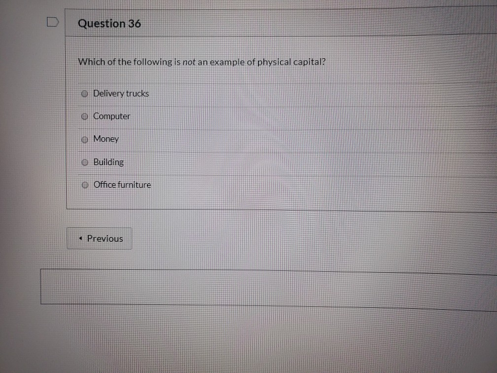 Physical Capital Example