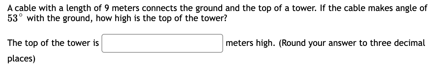 Solved A cable with a length of 9 meters connects the ground | Chegg.com