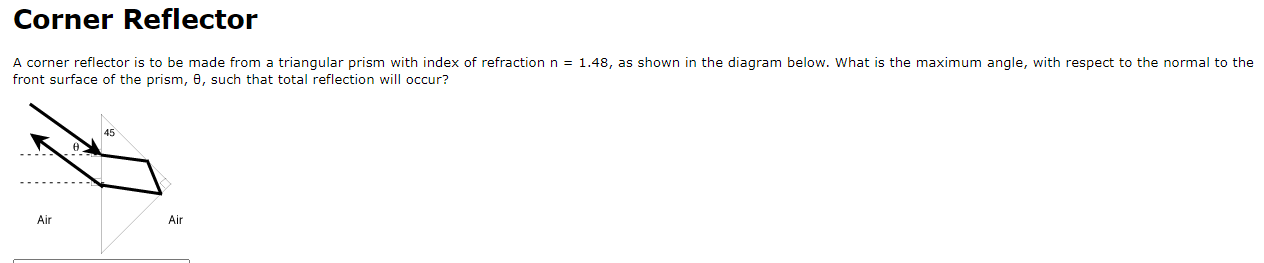 Solved Corner Reflector A corner reflector is to be made | Chegg.com